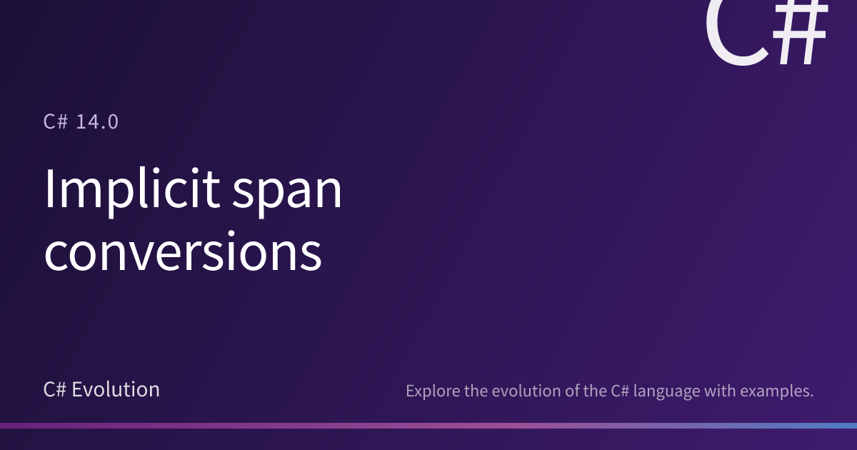 Implicit span conversions | C# Evolution